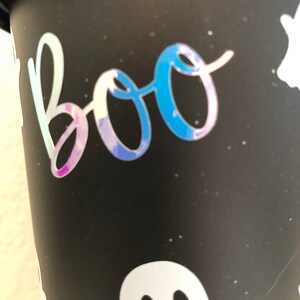 Sparkly Black Ghost Cold Cup Spooky Halloween Fall Iced - Etsy