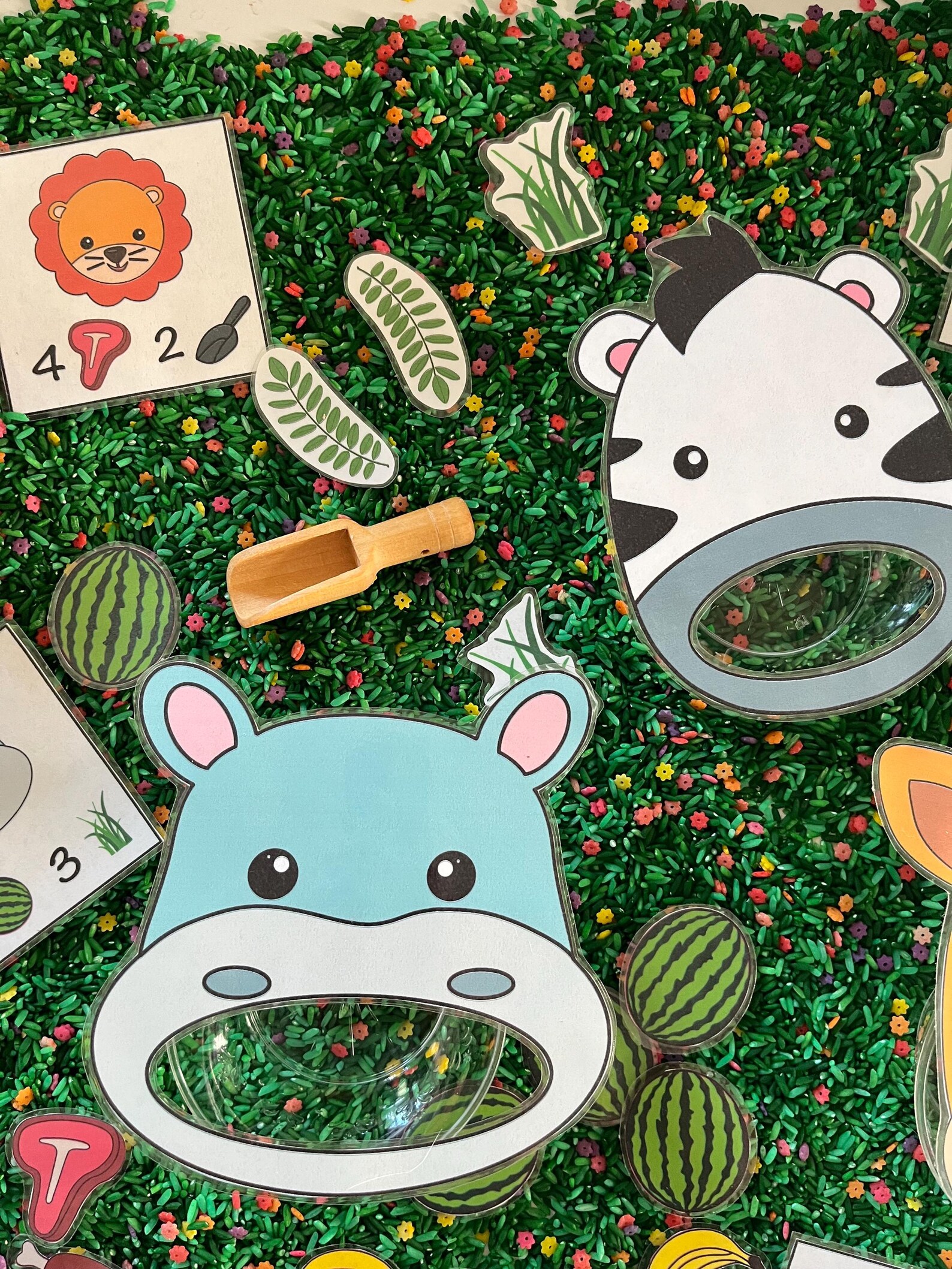 Feed the Zoo Animals Sensory Bin: Counting & Number Skills - Etsy