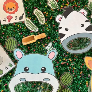 Feed the Zoo Animals Sensory Bin: Counting & Number Skills - Etsy