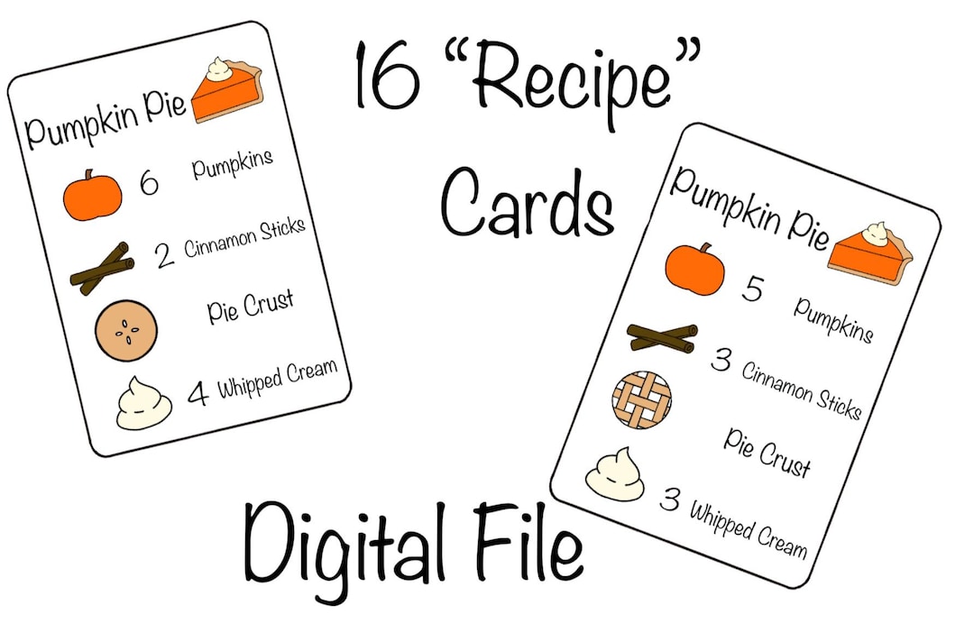 Pumpkin Pie Sensory Bin Digital Download Cards Only - Etsy