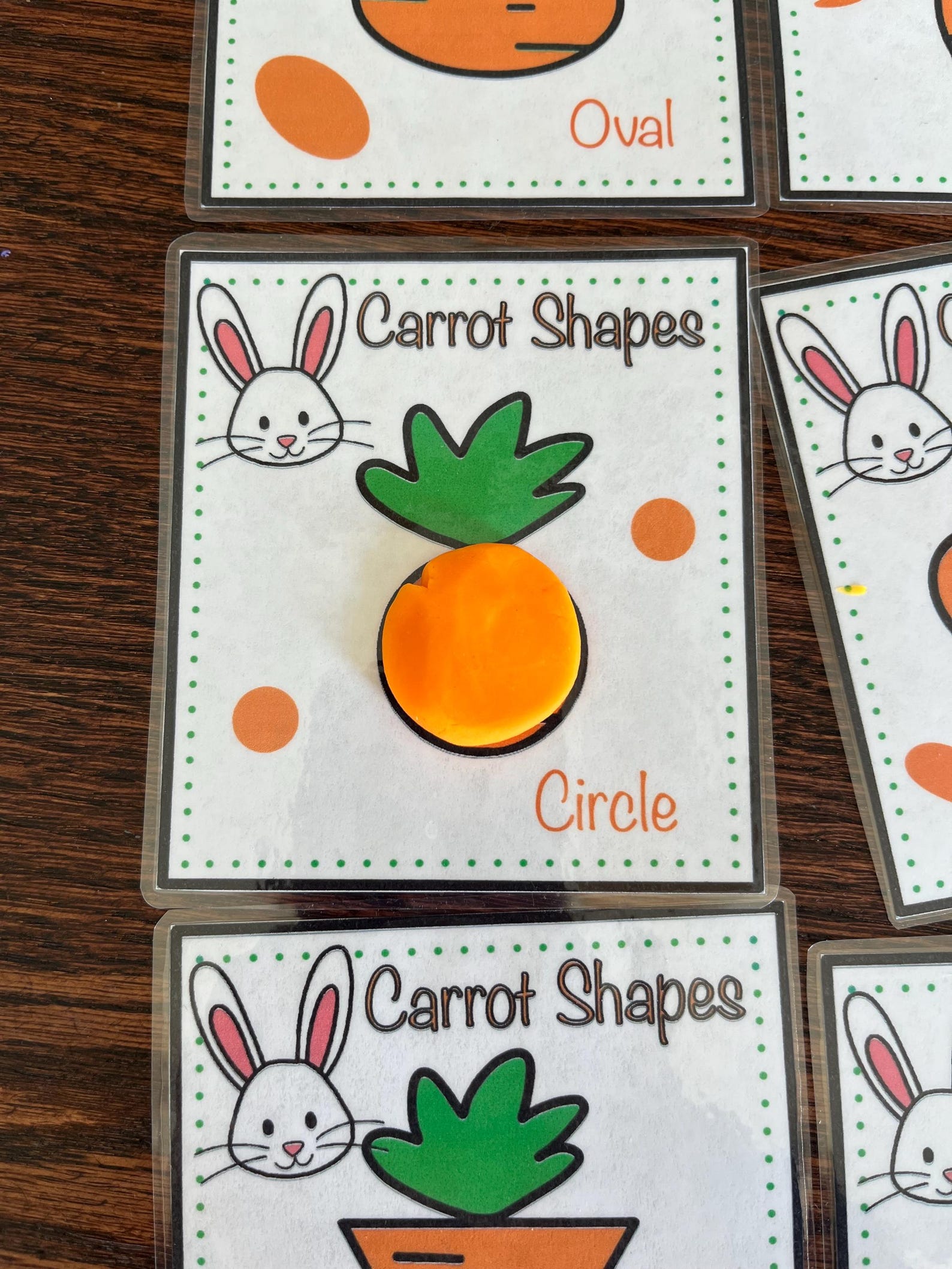 Easter Carrot Shapes Play Dough Mats: Toddler Learning Cards (digital ...
