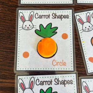 Easter Carrot Shapes Play Dough Mats: Toddler Learning Cards (digital ...