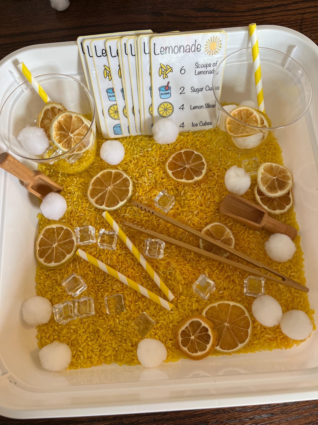Lemonade Stand Sensory Bin: Preschool Counting Game With Real Lemons - Etsy