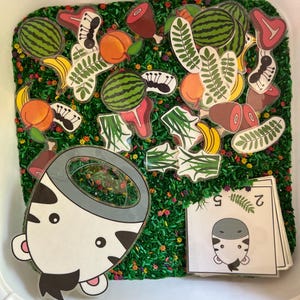 Feed the Zoo Animals Sensory Bin: Counting & Number Skills - Etsy