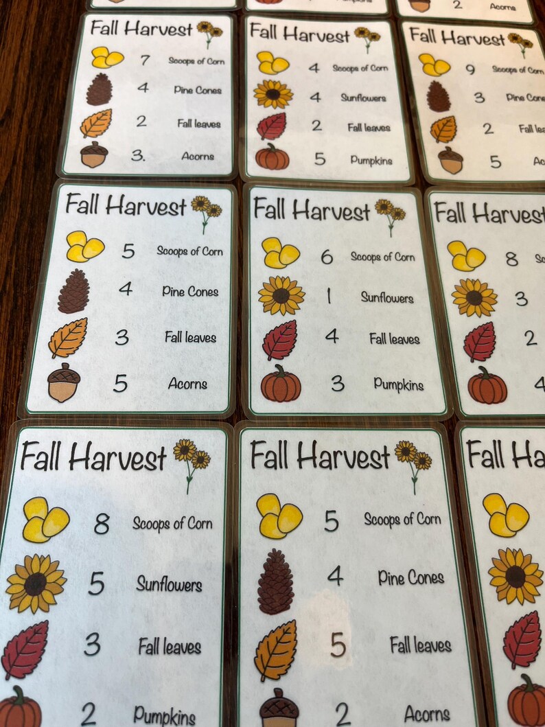 Fall Harvest Sensory Bin | Fall Seasonal Game | Preschool | Homeschool ...