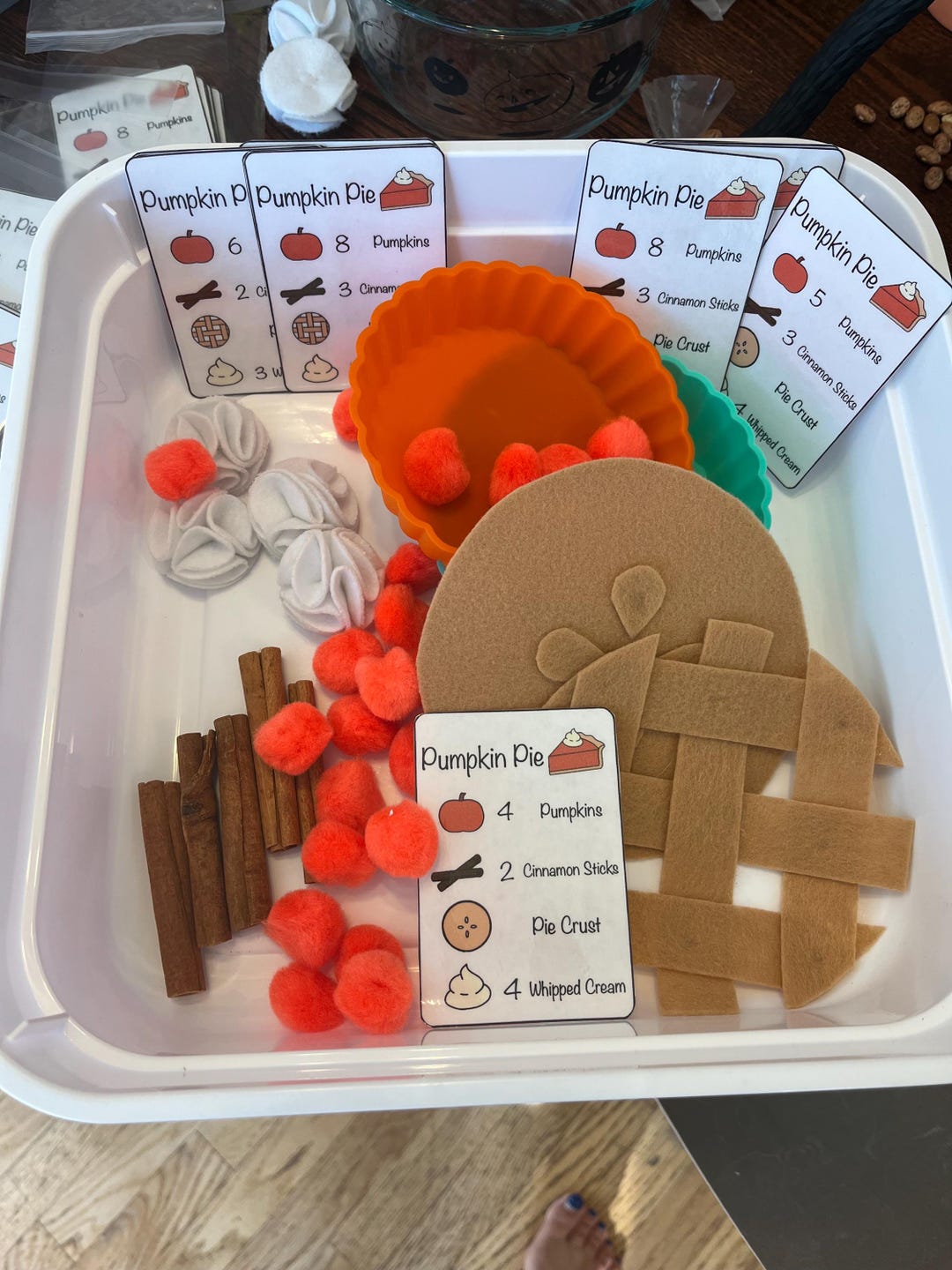 Make a Pumpkin Pie | Sensory Bin | Preschool Fall Unit Study Game ...