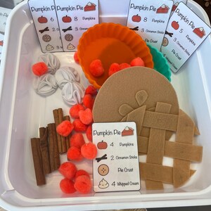 Make a Pumpkin Pie | Sensory Bin | Preschool Fall Unit Study Game ...