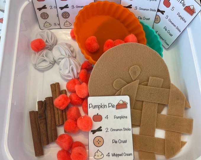 Make a Pumpkin Pie | Sensory Bin | Preschool Fall Unit Study Game ...