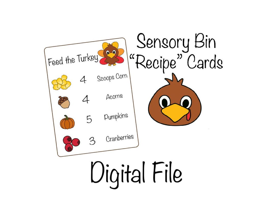 Digital File | Feed the Turkey Sensory Bin Digital Download Cards Only ...