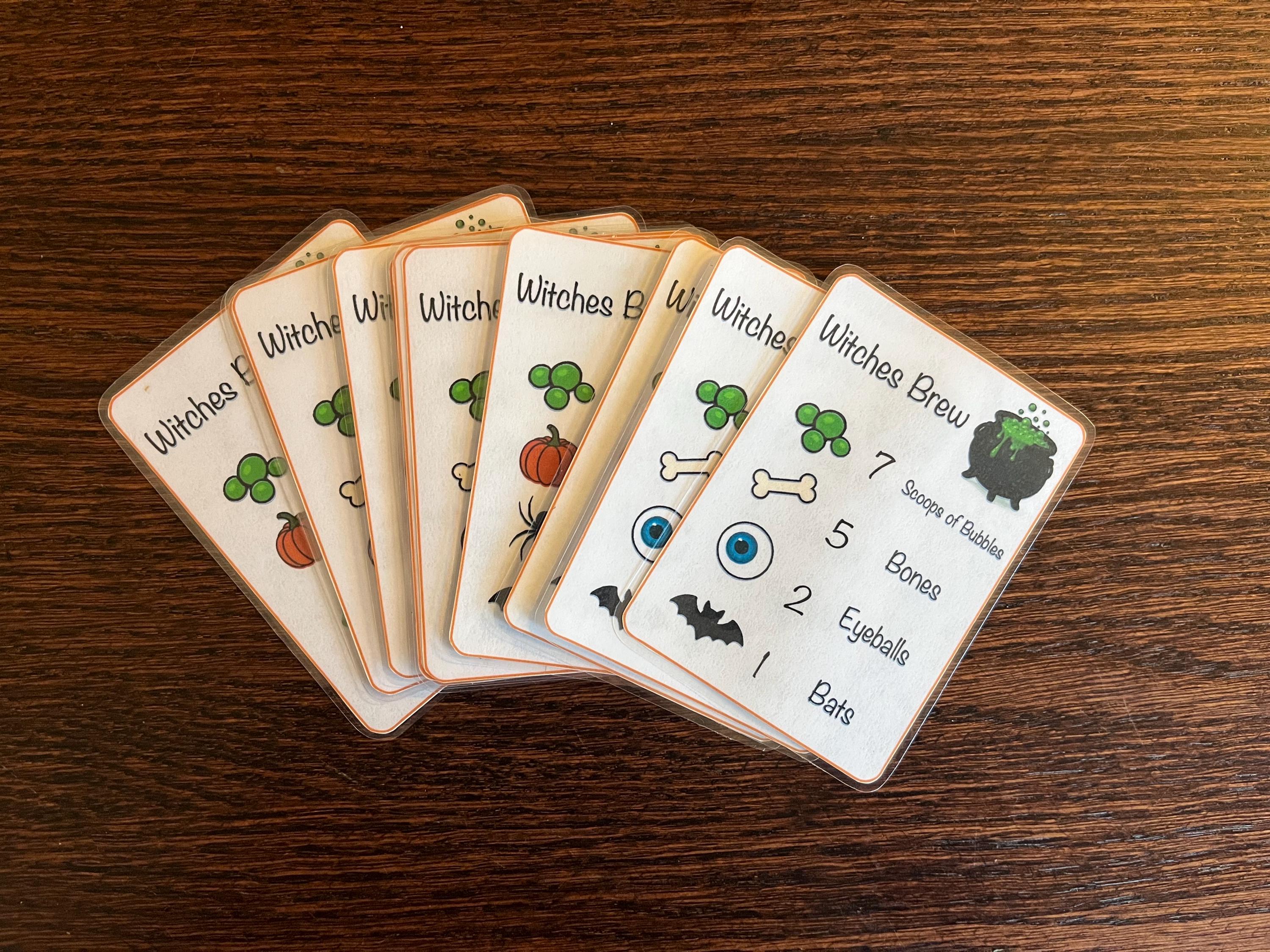 Witches Brew Sensory Bin Recipe Cards: Spooky Halloween Kids Activity ...