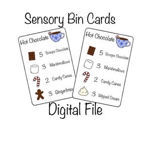 Hot Chocolate Sensory Bin Recipe Cards Digital File- Cards Only - Etsy