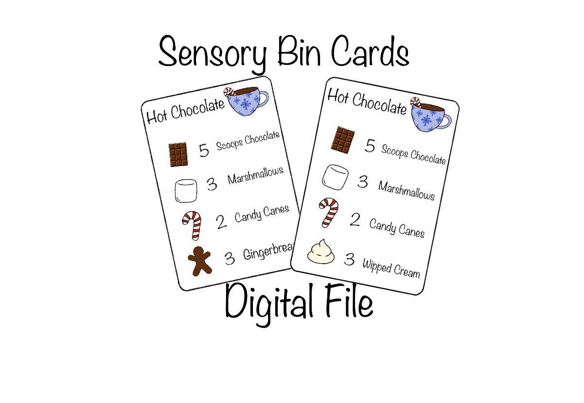 Hot Chocolate Sensory Bin Recipe Cards Digital File- Cards Only - Etsy