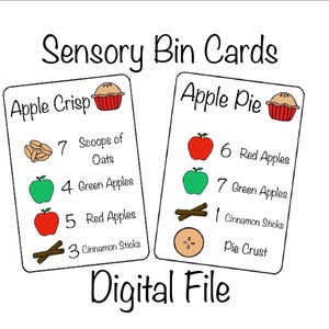 Digital File | Apple Pie Sensory Bin Digital Download Cards Only - Etsy