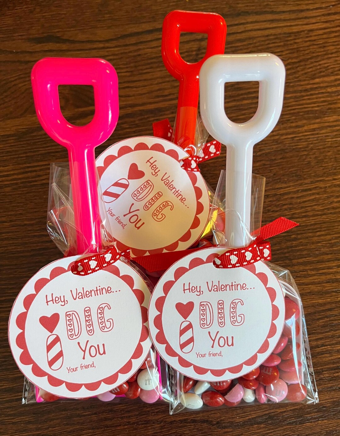 I Dig YOU Valentines Day Shovel PRINTED Valentine Treat Bags Classroom ...