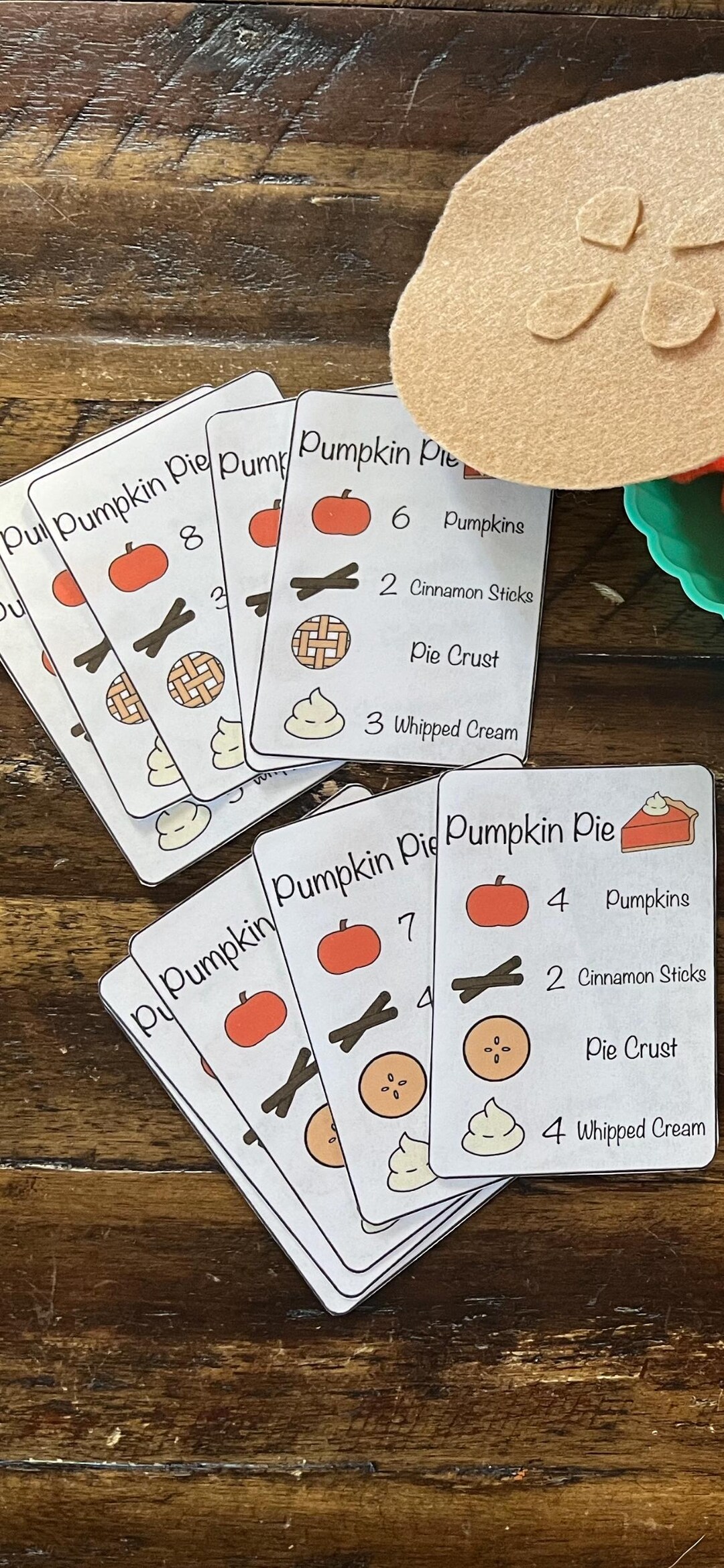 Pumpkin Pie Sensory Bin Digital Download Cards Only - Etsy