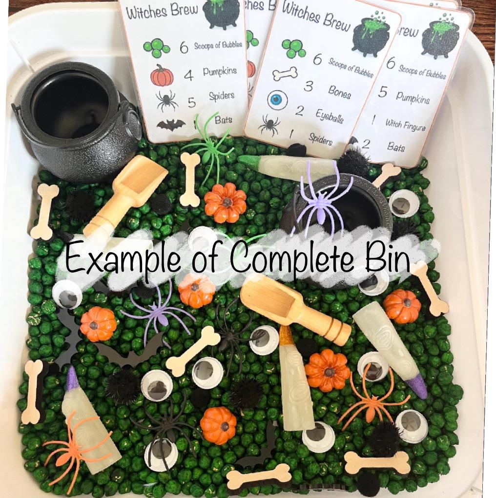 Witches Brew Sensory Bin Recipe Cards: Spooky Halloween Kids Activity ...