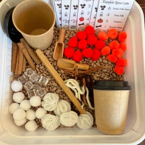 Coffee Drinks Sensory Bin : Winter Preschool Learning Game - Etsy
