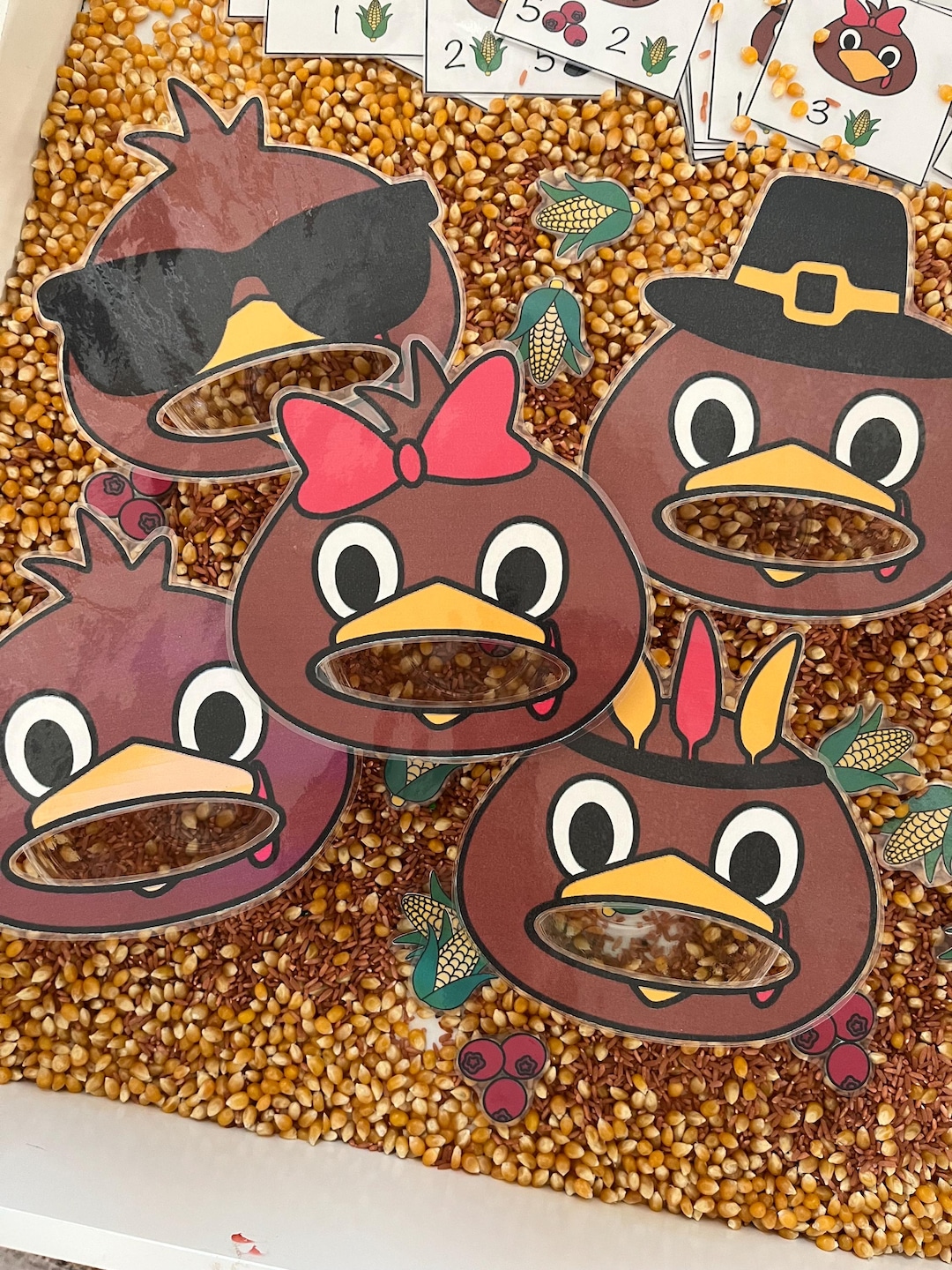 Feed the Turkeys Sensory Bin Cards Digital File ONLY | Instant Download ...