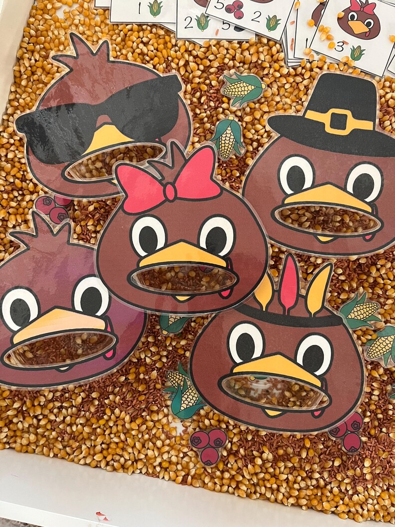 Feed the Turkeys Sensory Bin Cards Digital File ONLY | Instant Download ...