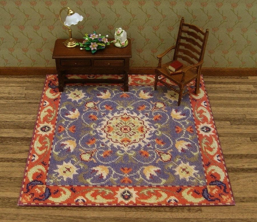 Dollhouse Miniatures Rug KIT. Doll House Rug for 1:12 Scale | Etsy