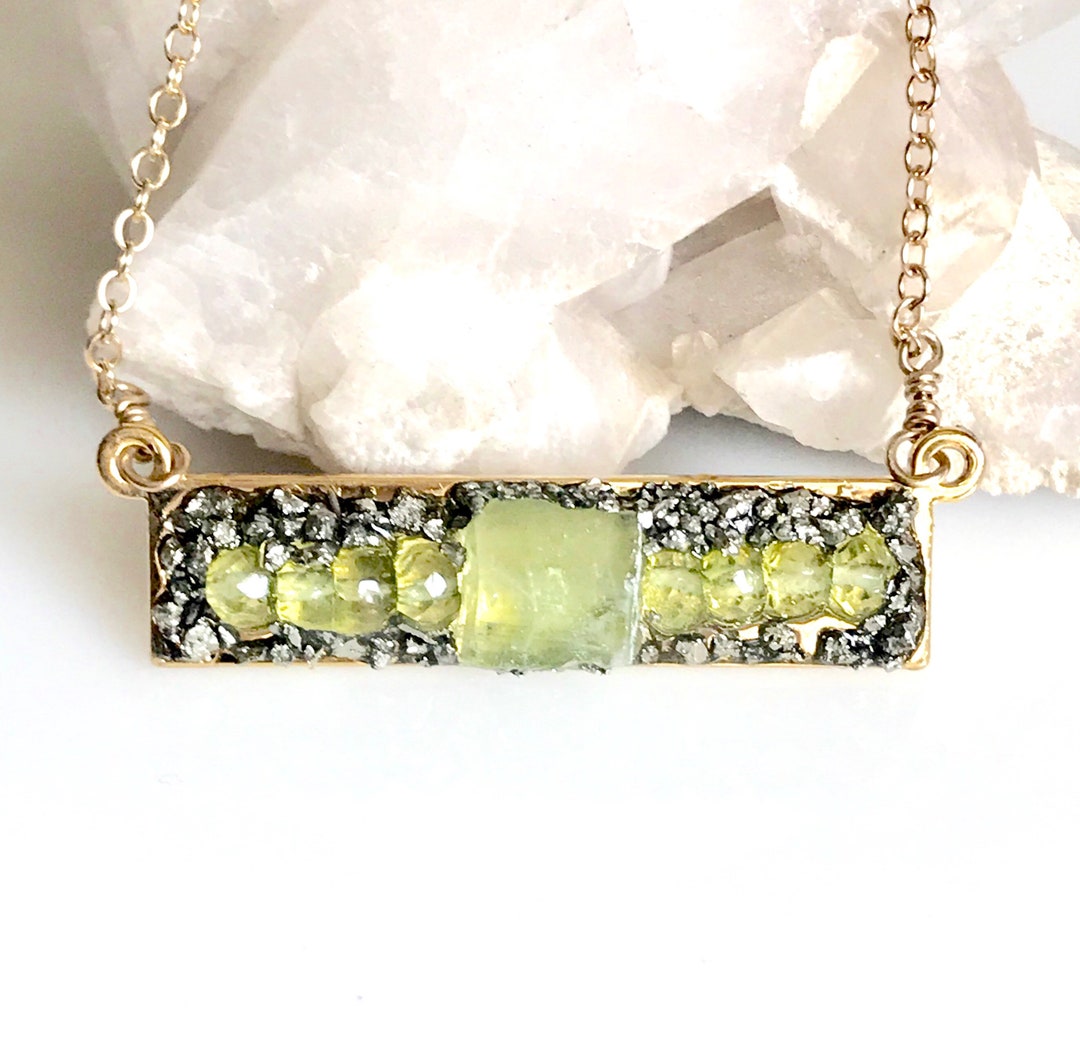 Peridot Necklace August Birthstone Raw Peridot Jewelry Gift - Etsy