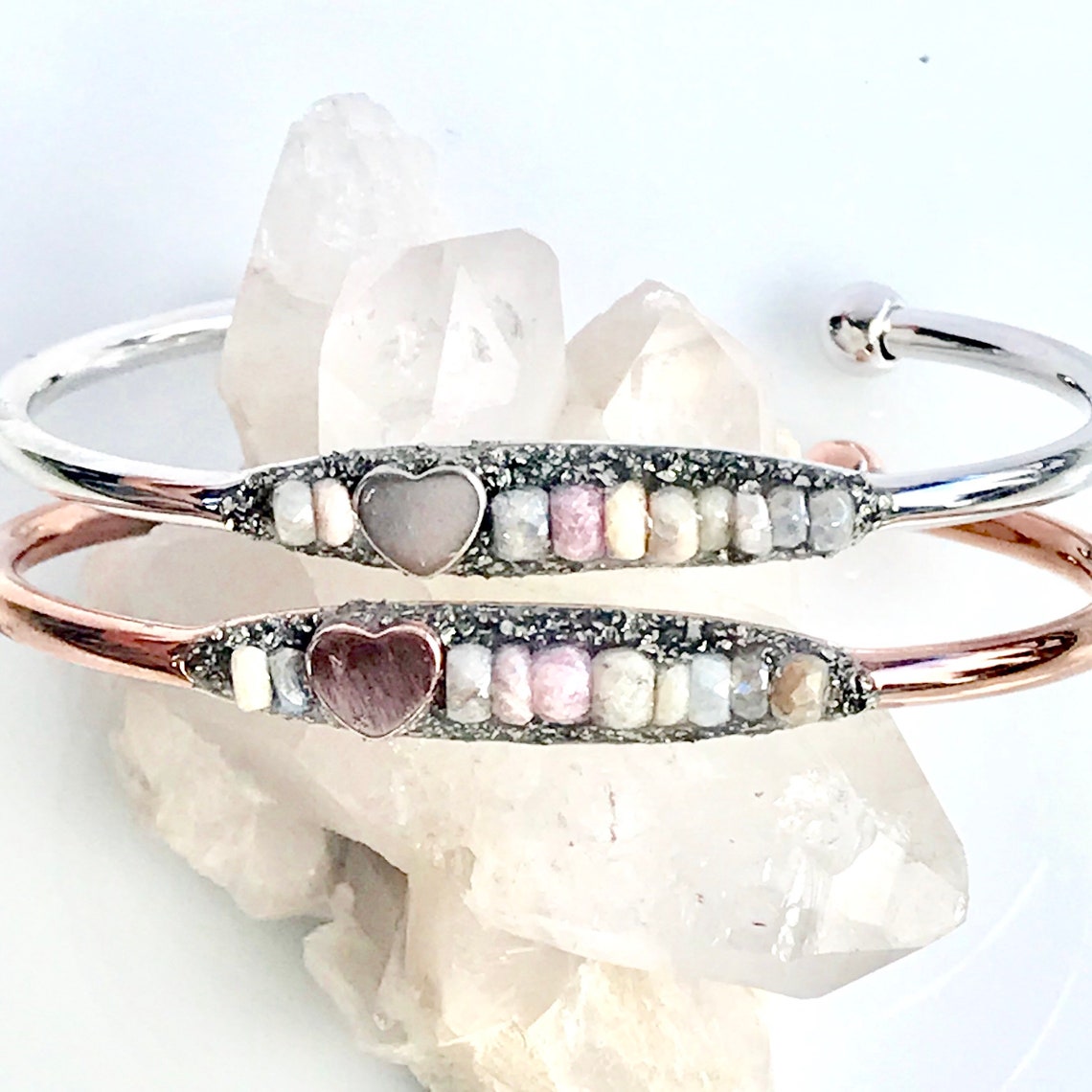 Rose Gold Heart Bracelet Gift for Wife Dainty Love Jewelry in - Etsy