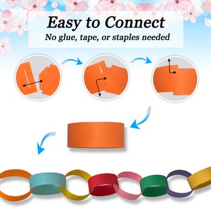 300 Paper Chain Strips for Crafting. No Glue or Tape Needed. Kid ...