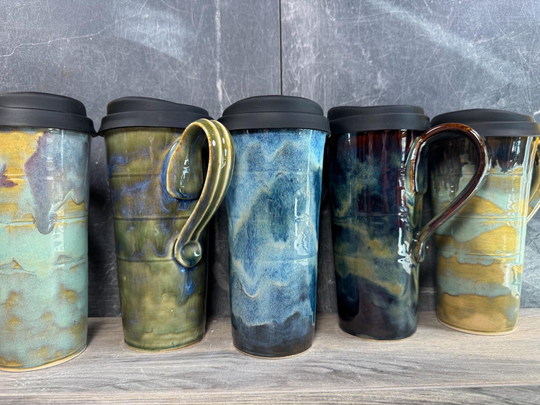 IN STOCK* Ceramic Travel Tumbler / Commuter Mug With Silicone Lid ...