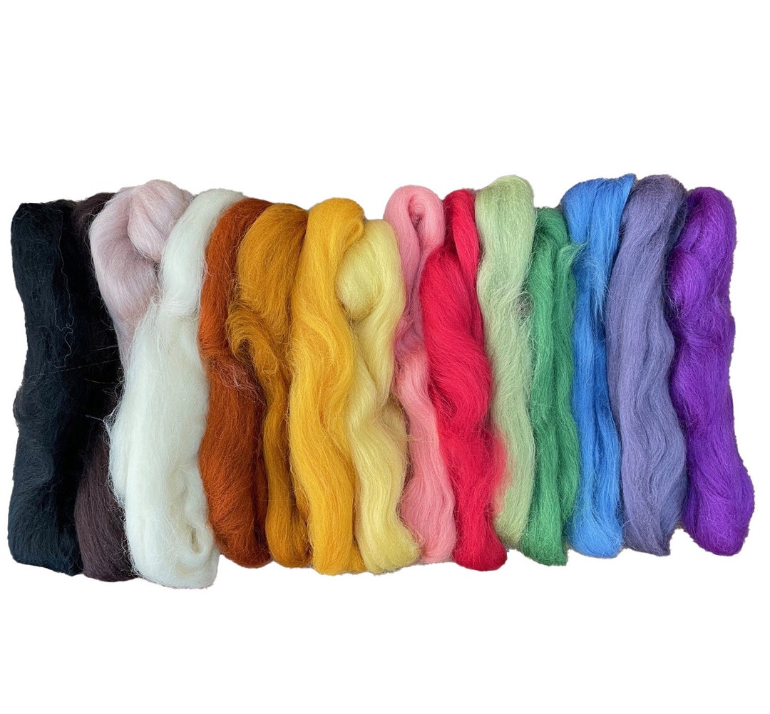 NZ Corriedale Wool Roving - 15 Nature Color Assortment - Etsy