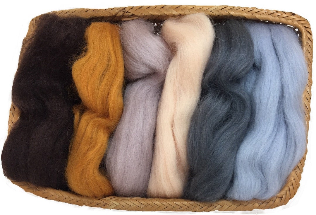 NZ Corriedale Wool Roving 6 Neutral/skin Color Assortment - Etsy