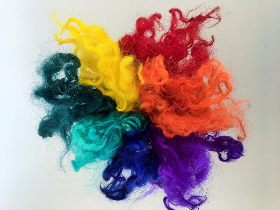 Rainbow-dyed Wool Locks - 2 Oz's - Etsy