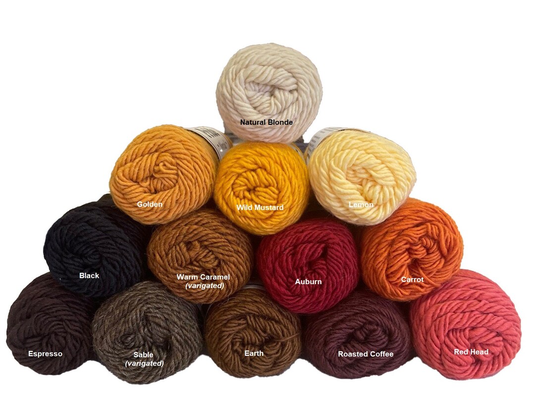 One Ply Wool/mohair Yarn in Doll Hair Colors - 4 Oz. (113 Gram) Skein ...