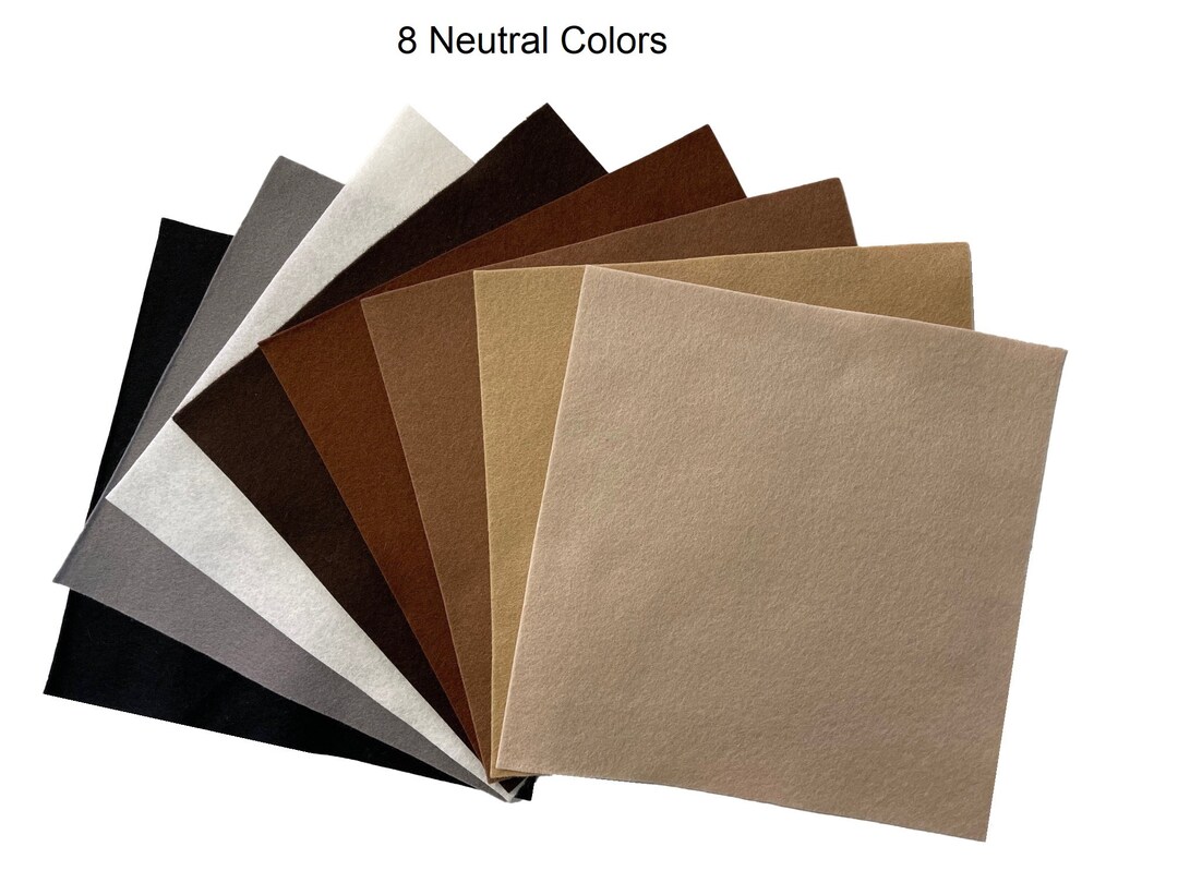 100% Wool Felt - 8 Neutral Colors - Pure Merino Wool - Etsy