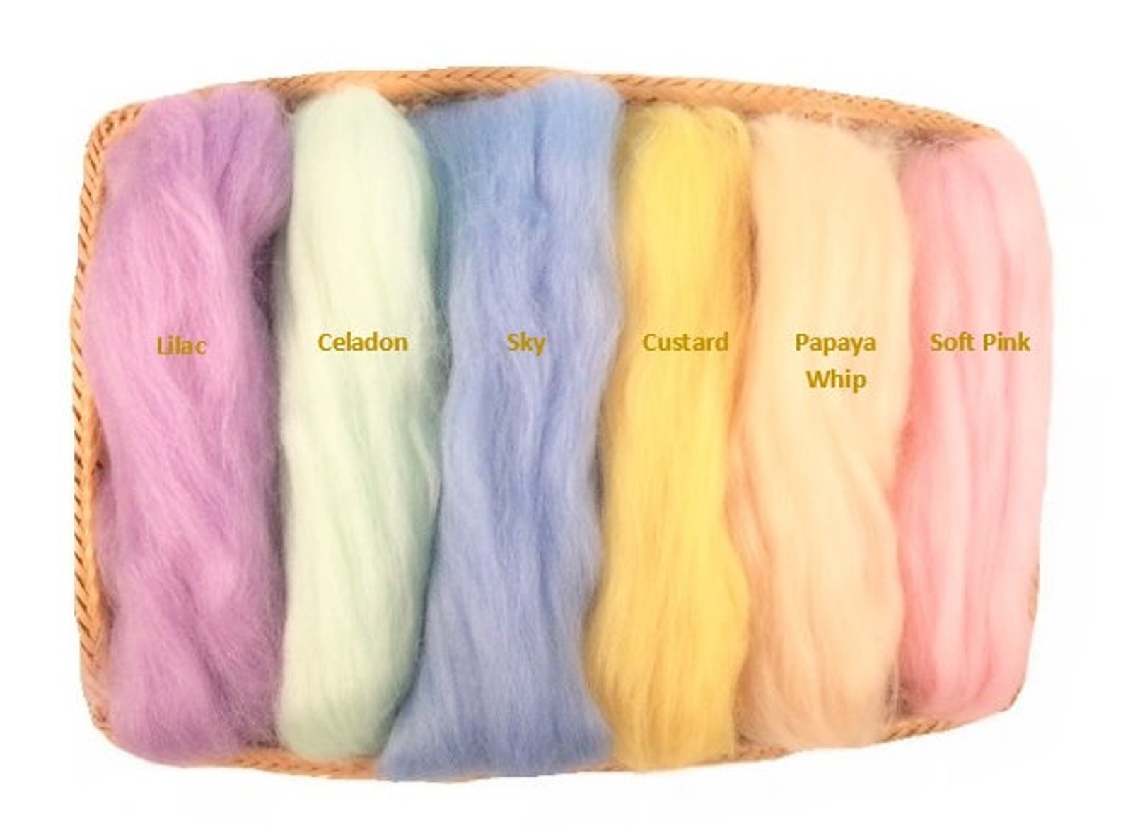 NZ Corriedale Wool Roving 6 Pastel Colors Assortment - Etsy