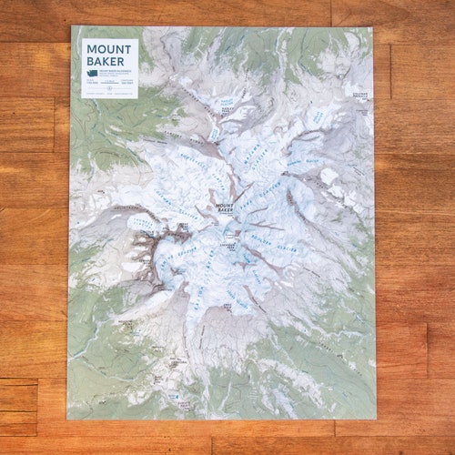 Mount Baker Topographic Map - Etsy