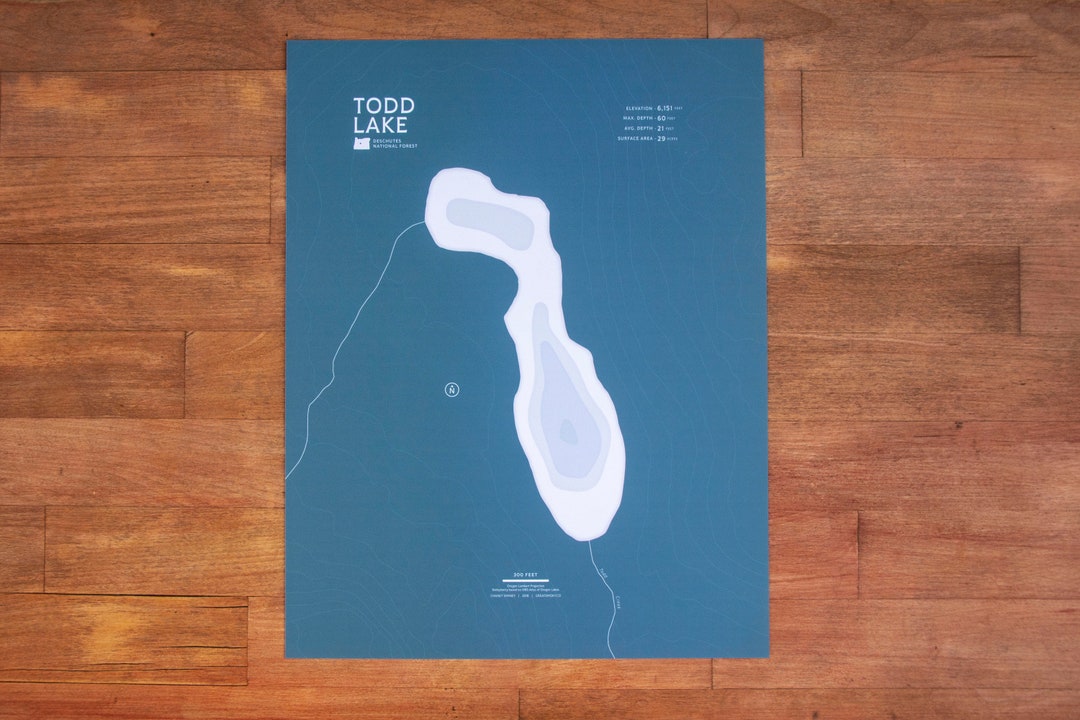 Todd Lake Wall Map - Etsy