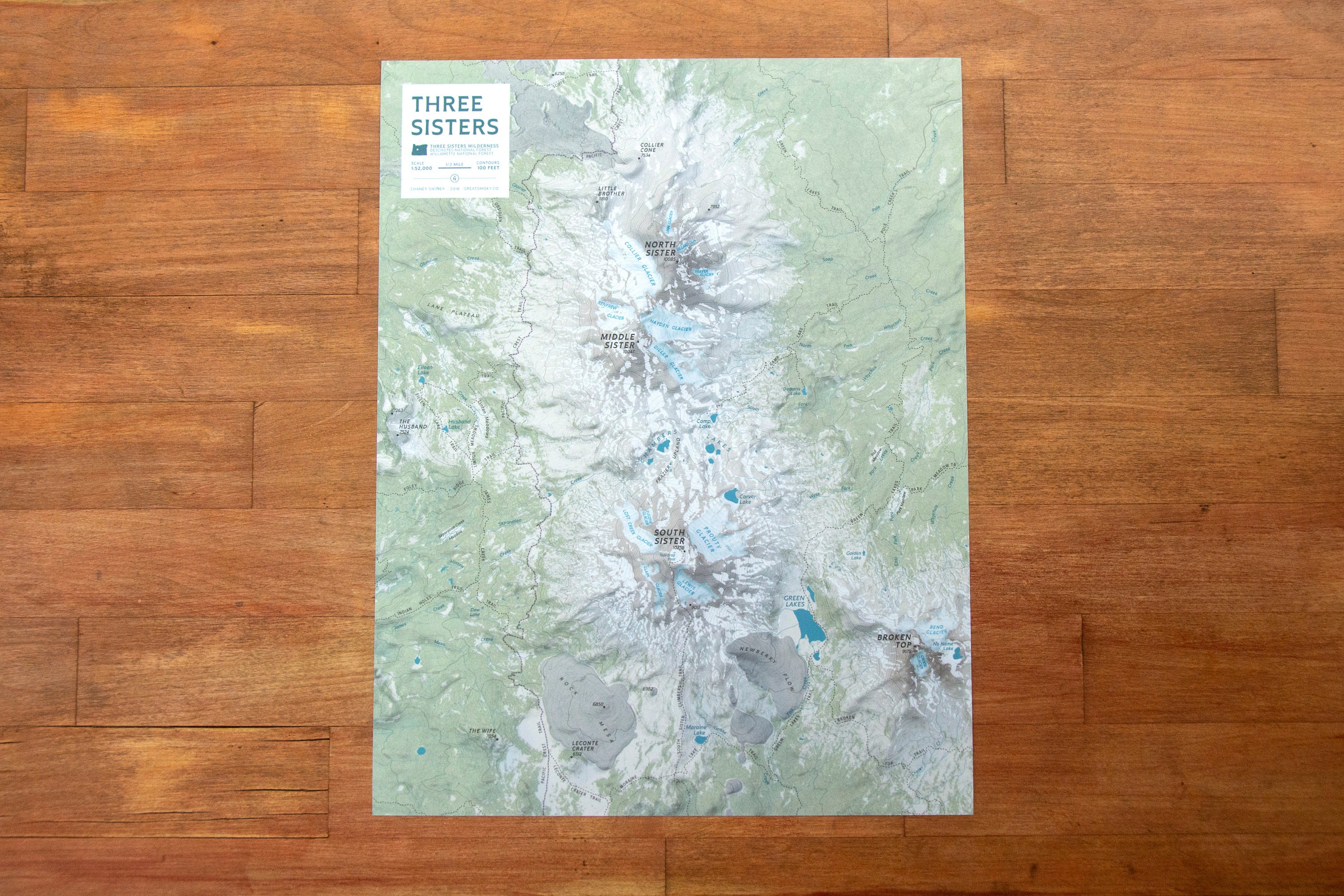 Three Sisters Topographic Map - Etsy