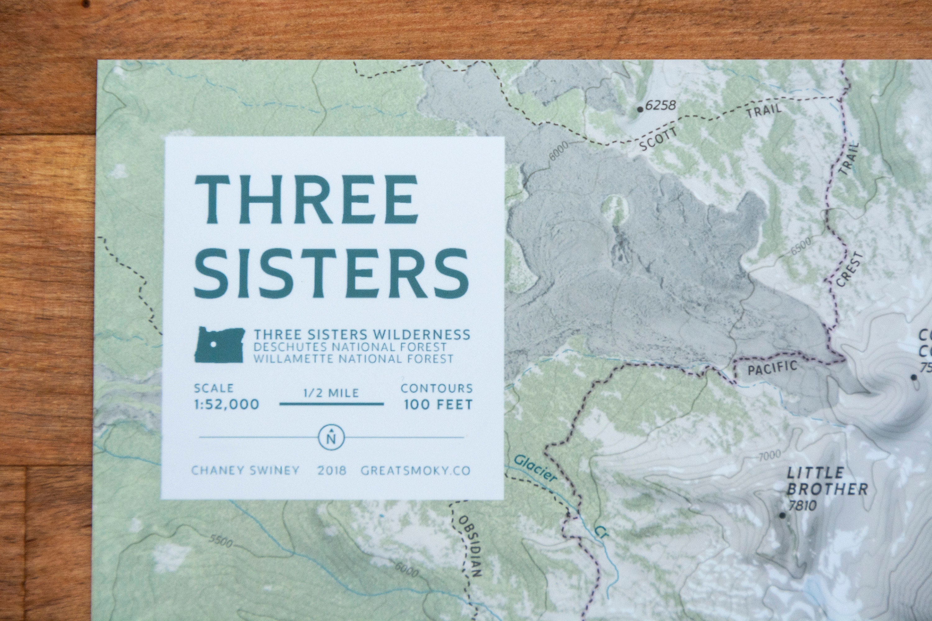 Three Sisters Topographic Map - Etsy