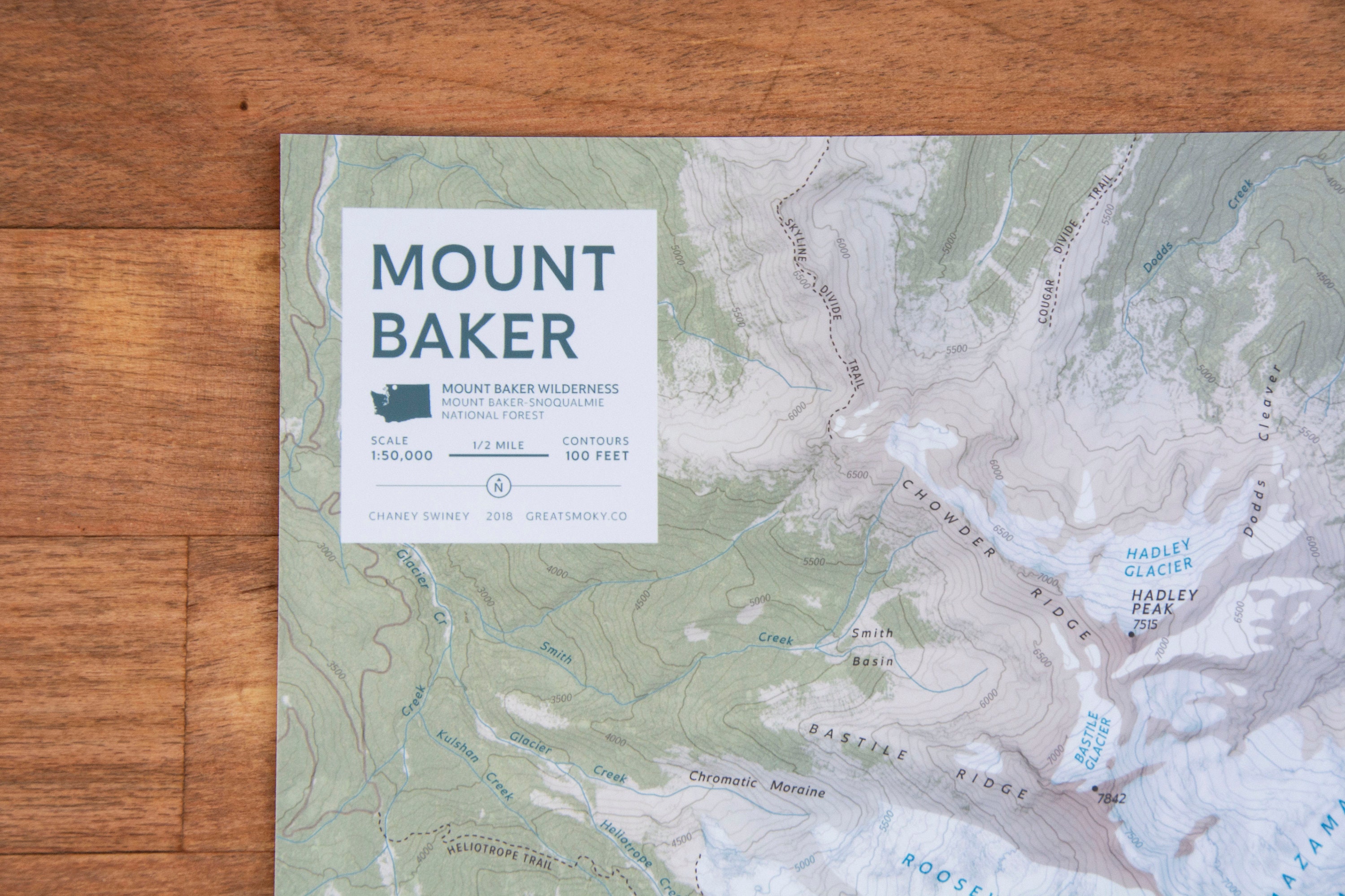 Mount Baker Topographic Map - Etsy