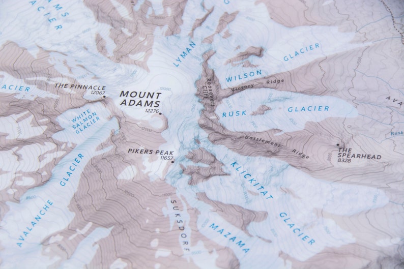 Mount Adams Topographic Map - Etsy