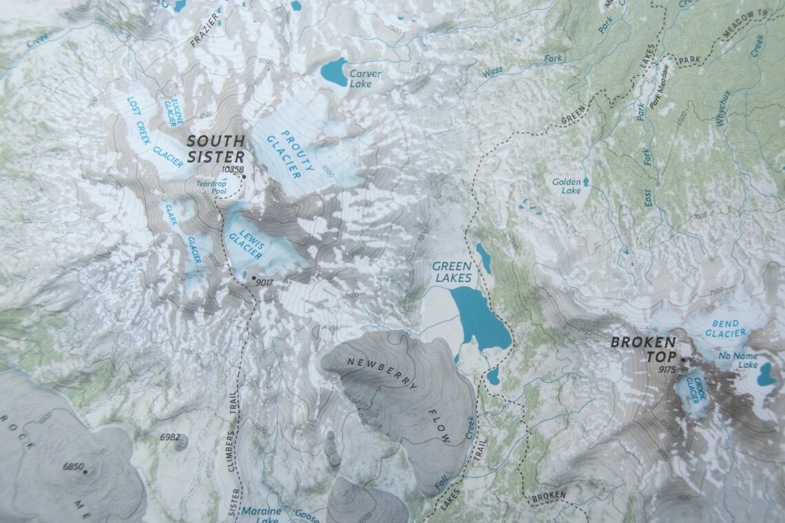 Three Sisters Topographic Map - Etsy