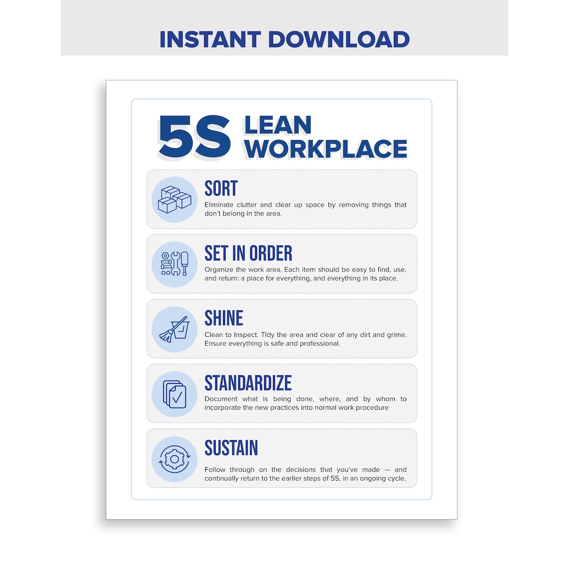 5S Lean Workplace | Digital Download - Etsy
