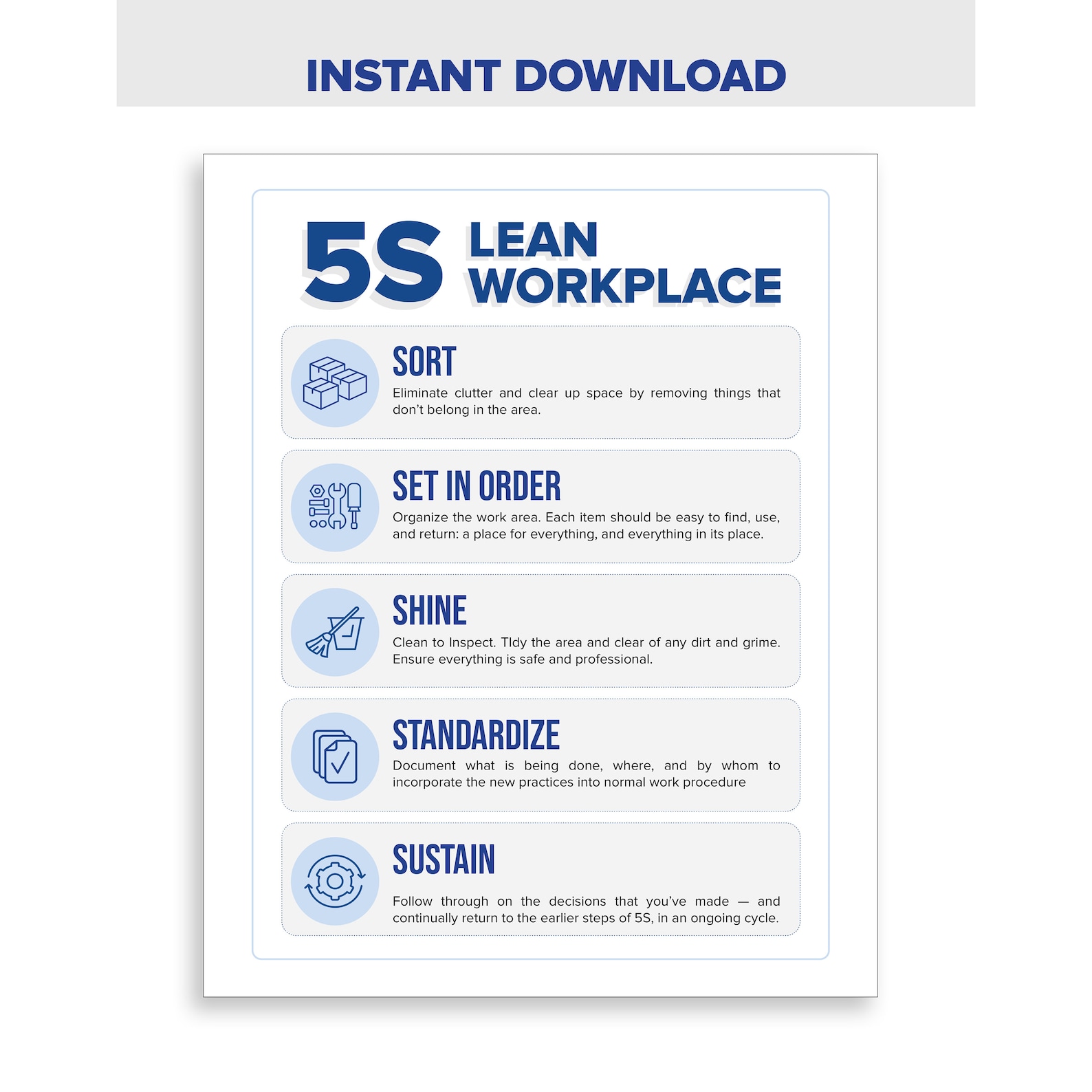 5S Lean Workplace | Digital Download - Etsy