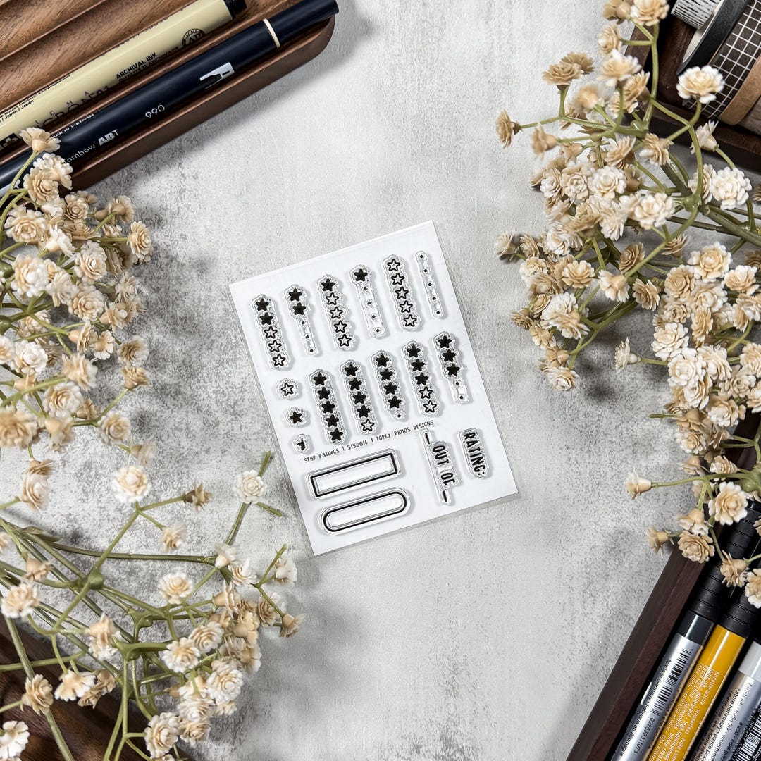 Star Ratings 3x4 Stamp Set // Photopolymer Stamps | Reading Journal ...