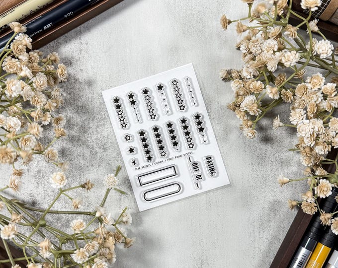 Star Ratings 3x4 Stamp Set // Photopolymer Stamps | Reading Journal ...