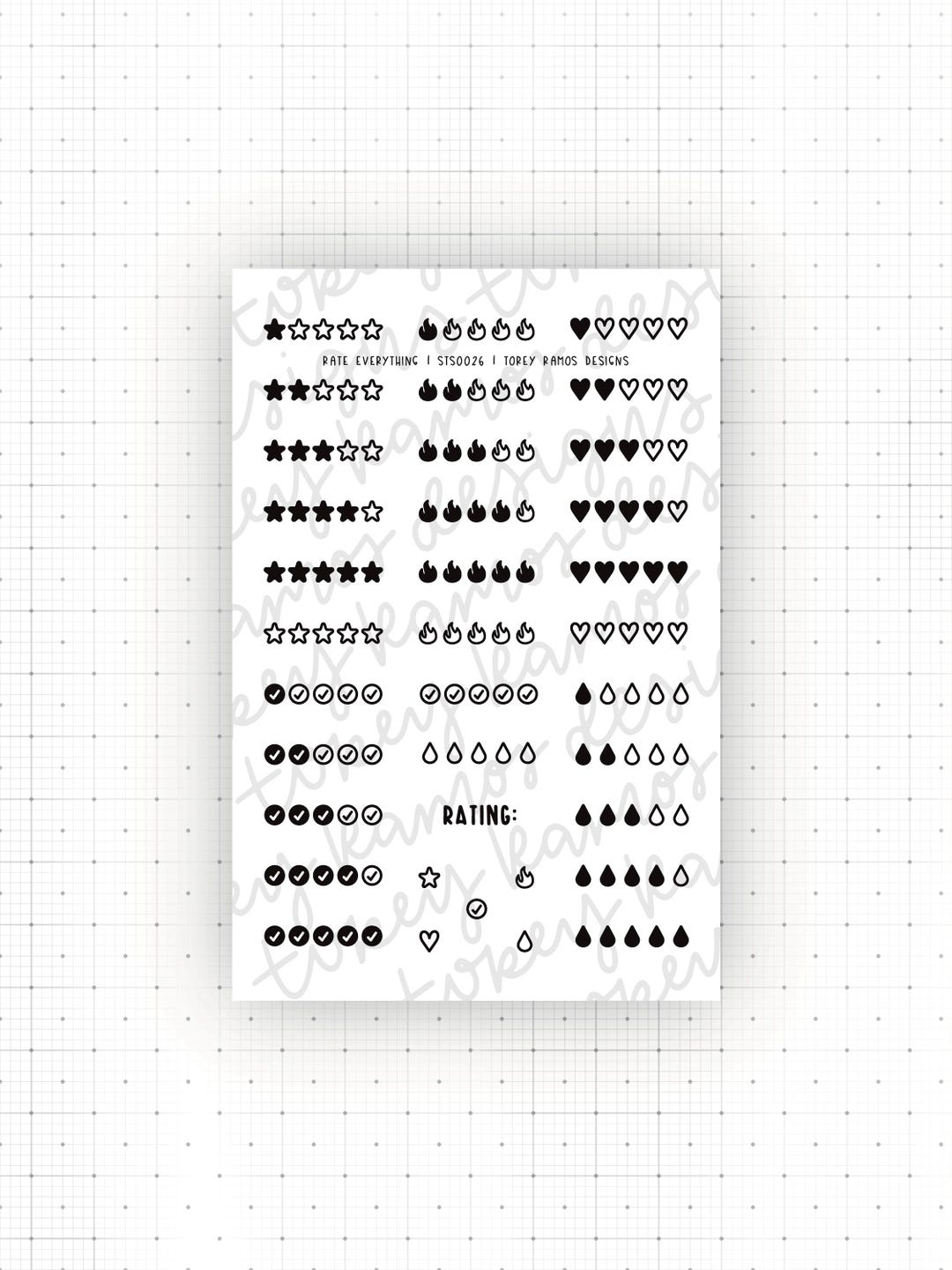 Rate Everything 4x6 Stamp Set // Photopolymer Stamps | Rating Stamp ...