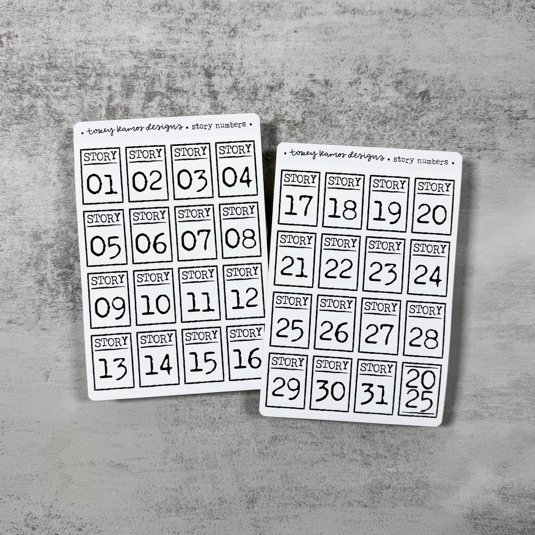 Story Numbers Sticker Sheet | Story Stickers | Number Stickers ...