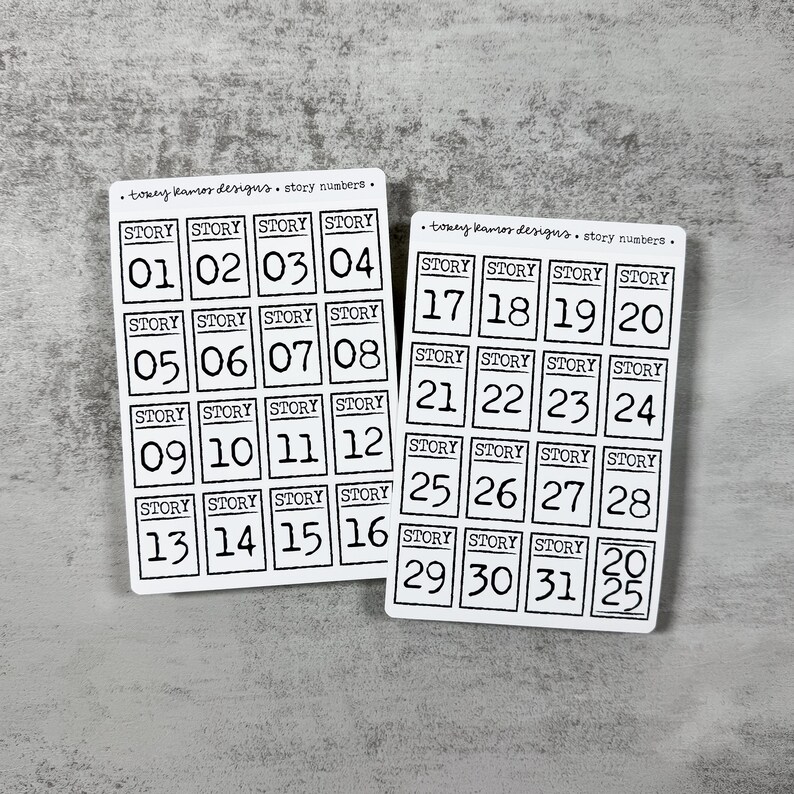 Story Numbers Sticker Sheet | Story Stickers | Number Stickers ...