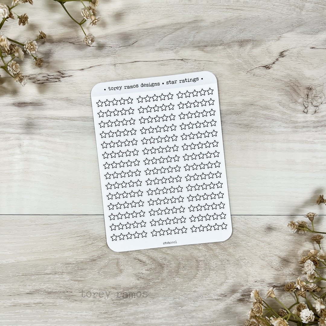 Star Rating Sticker Sheet | Rating Stickers | Star Stickers - Etsy
