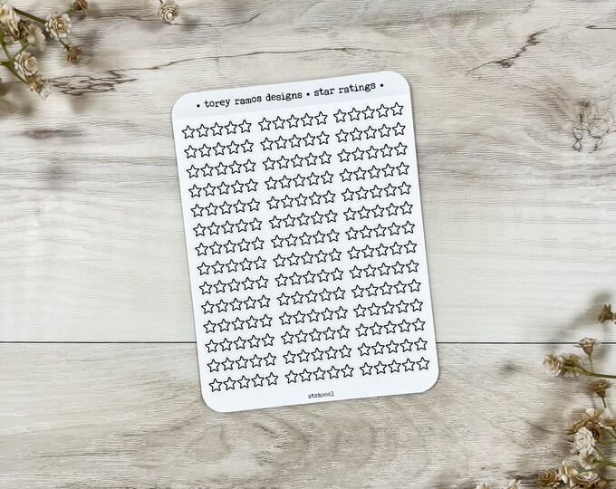 Star Rating Sticker Sheet | Rating Stickers | Star Stickers - Etsy